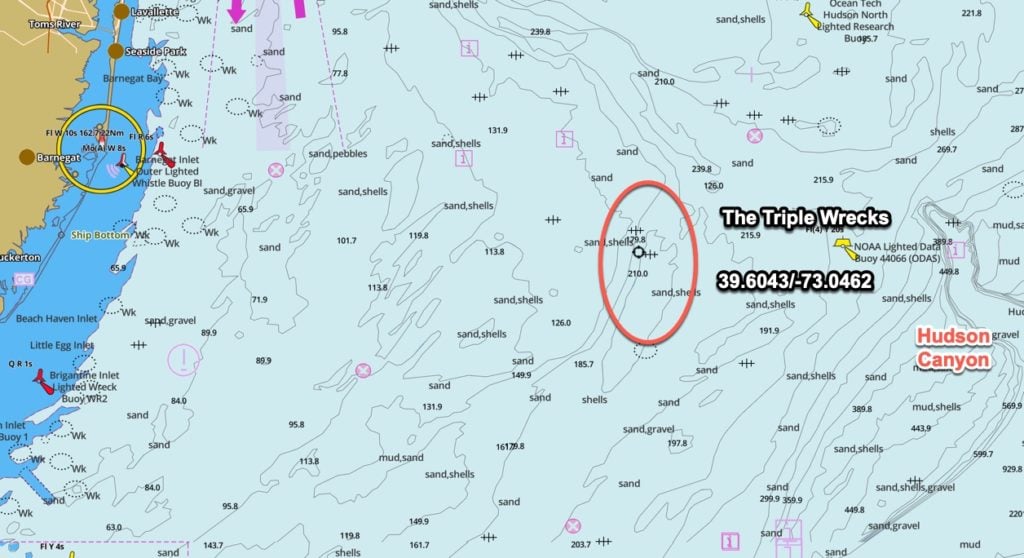 The Triple Wrecks GPS Coordinates